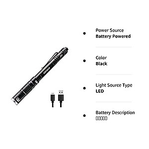 COVMAX Rechargeable Pen Light Flashlight IP67 Waterproof with Pocket Clip 4-Zoomable, Prefect for Inspection,Work,Repair