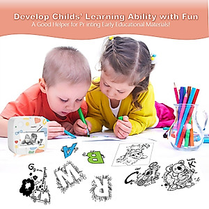 DOLEWA Mini Sticker Printer, Portable Thermal Inkless Sticker Maker with 8 Rolls Coloed Paper & 12 Pens, Wireless Thermarote Printers for Photos, Study Notes, Scrapbook, Journal, Memo (Doodle)