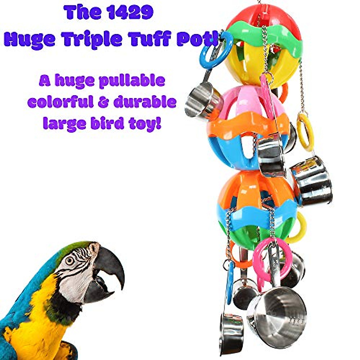 Bonka Bird Toys 1429 Huge Triple Tuff Pot Bird Toy