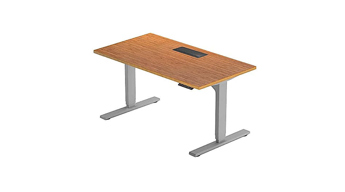 Standing Desk Bamboo top 72x30, Electric. Adjustable Height Large Stand ...