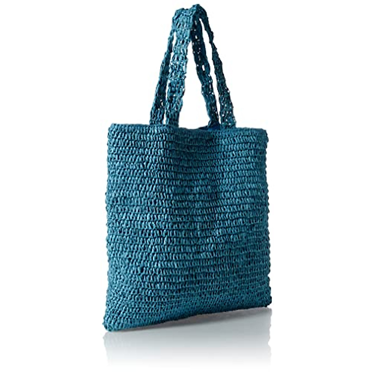 The Drop Women's Ealga Flat Handle Straw Tote, Blue Sapphire, One Size