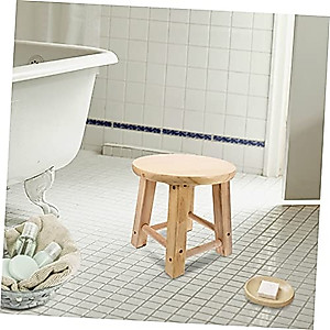 SEWOART 1pc Bathroom Stool Stools Creative Stool Bedside Stool Century Gardening Stool Foot Stepping Stool for Chair Mini Sitting Pedicure Low Potty Decorative Shoe Solid Wood