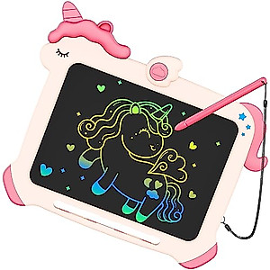 KOKODI LCD Writing Tablet, Unicorn Toys for Girls 3 4 5 6 7 8 Years Old, Colorful Toddler Doodle Board Drawing Tablet, Educational and Learning Toys, Christmas Birthday Gift for Girls Boys, Pink