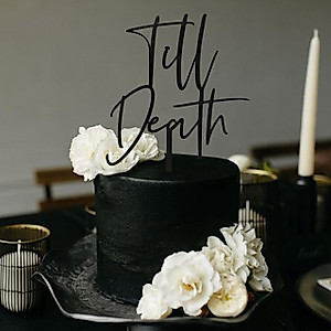 Gothic Till Death Cake Topper - Old English Wedding Cake Topper - Wedding, Anniversary, Valentines Cake Topper (Till Death Cake Topper)