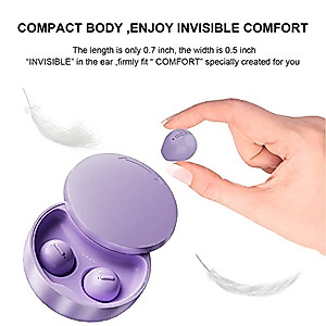 Loluka Small Invisible Earbuds Invisible Earbuds Mini Wireless Bluetooth Earpiece Phone Discreet Earbuds for Work Headphones Single Earbud Sport Earpiece with Mic