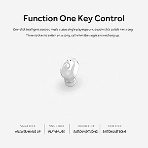 AIYIBEN Wireless Earphones, Wireless Sports Bluetooth Earphone Mini Earbud with Noise Cancelling for iPhone X/8/7/6s Plus Samsung Galaxy S8, S8 Plus (White)