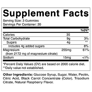 Vitamatic Extra Strength Magnesium Gummies 255 mg (Elemental Mg) per Serving - 60 Count - Promotes Healthy Relaxation, Muscle, Bone, & Energy Support (2 Pack)