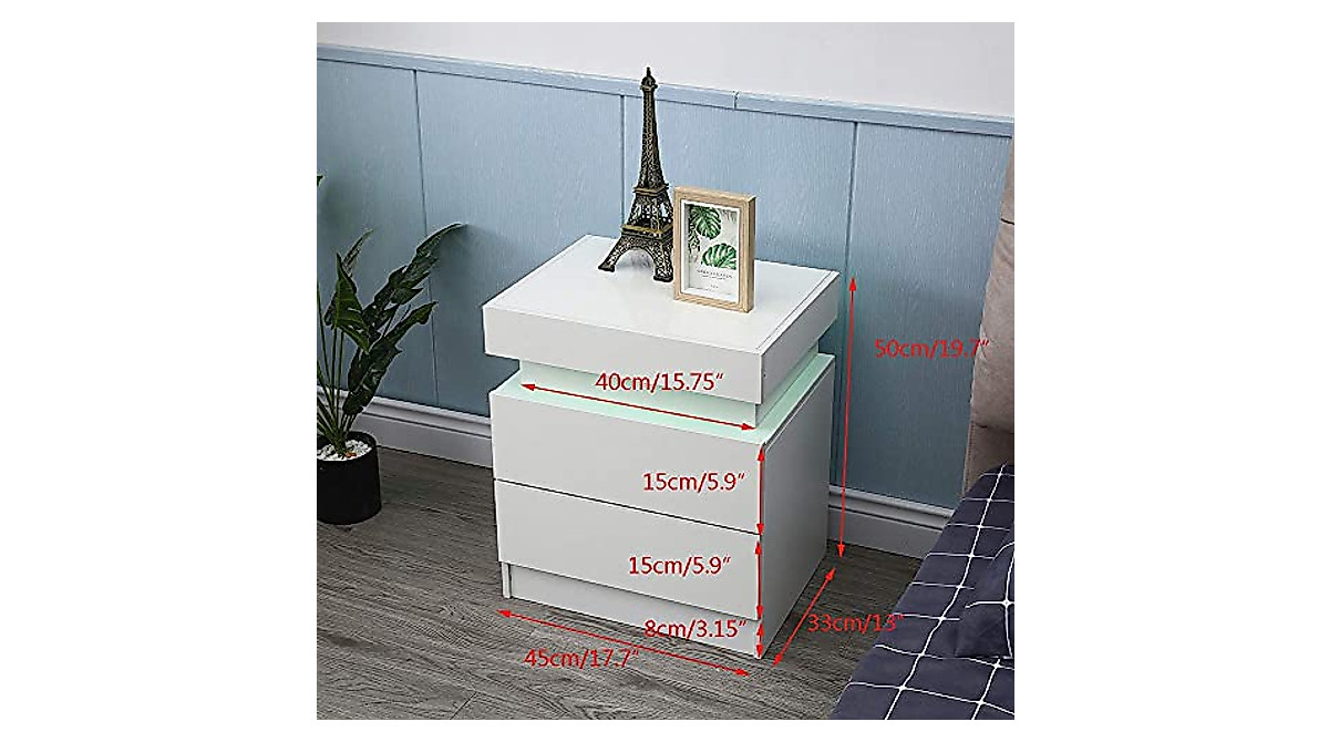 Modern LED Nightstand - Multi-Colour Backlight Table