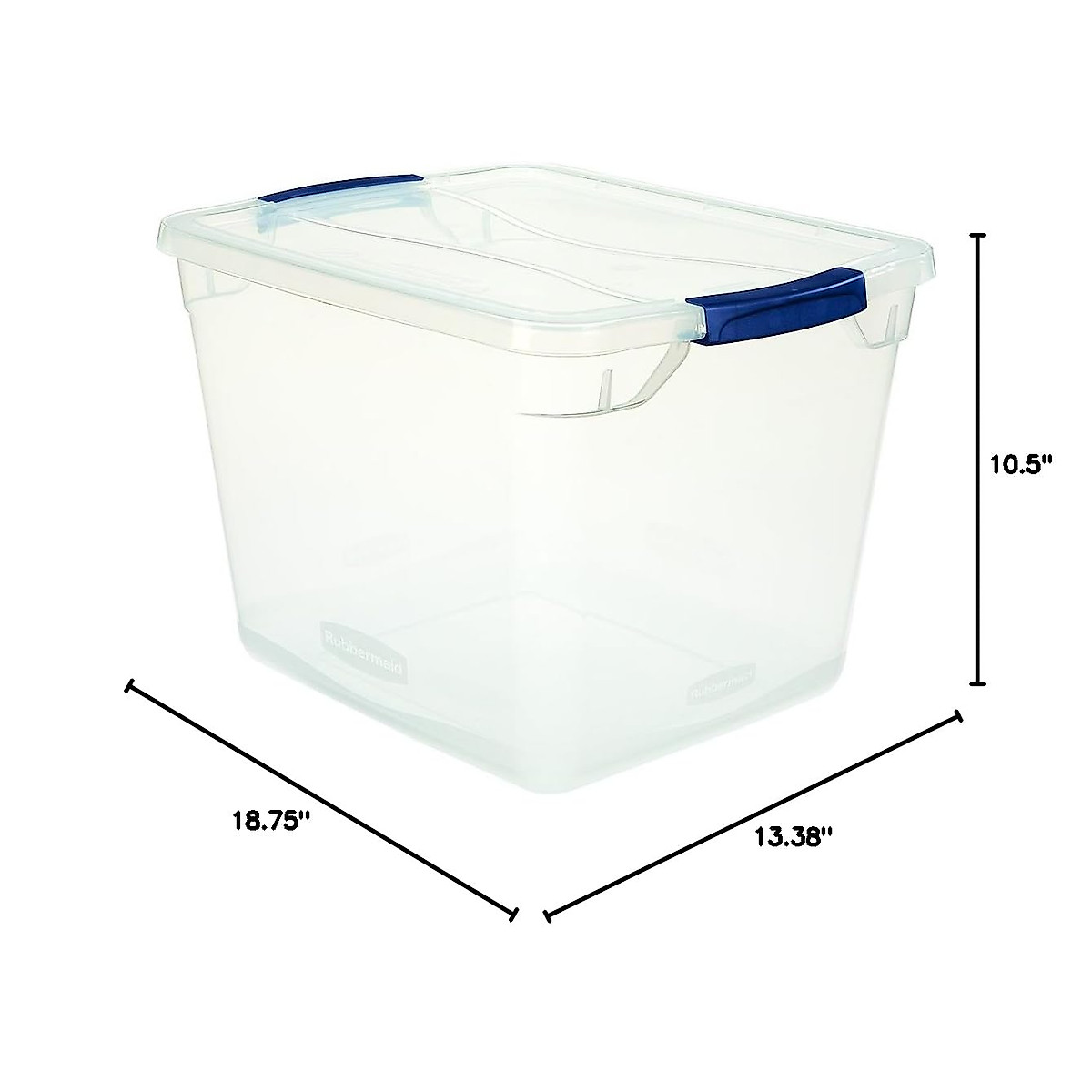Rubbermaid Clever Store Latching Storage Tote Container, Clear, 30-Qt (FG3Q2500CLMCB)