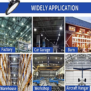 Gugsey LED High Bay Light, 200W 28000lm 5000K High Bay Led Shop Light with Plug 5' Cable and Hook Ring, UFO High Bay Led Lights for Garage Gym Warehouse Workshop