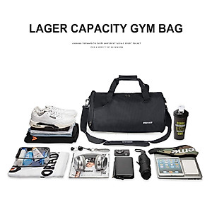 Large Sports Gym Bag for Men Women,Travel Duffel bag with Shoes Compartment,Overnight Tote Bag Workout Bags for Gym