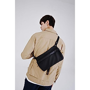 NIID Slim Sling Bag for Men, Anti Theft Crossbody Bag Small Waterproof Cross Body Sling Chest Bag Shoulder Backpack(Black)…