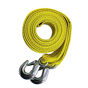 HFS (R) 4.5 Ton 2 Inch x 20 Ft. Polyester Tow Strap Rope 2 Hooks 10000lb Towing Recovery