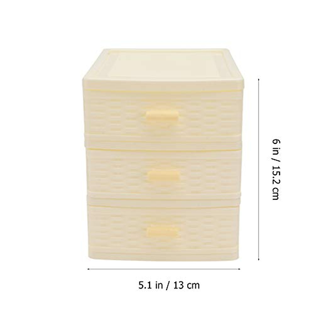 DOITOOL Skincare Storage Organizer Desktop Jewelry Storage Drawer Makeup Organizer Earring Holder Stand Cosmetic Storage Container for Home Girl Bedroom (Beige) Tabletop Storage Bin