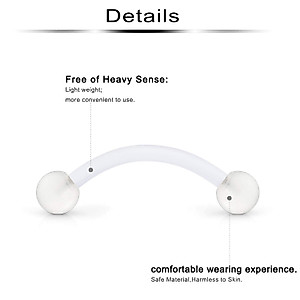 Ftovosyo 18 Pairs 14G Glitter Bioflex Flexible Acrylic Curved Barbell Snake Eyes Tongue Nipple Ring Body Piercing Jewelry Retainer 16mm Mix Color Glow in the Dark Glitter Flexible Clear