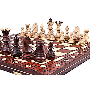The Jarilo, Unique Wooden Chess Set, Pieces, Chess Board and Chess Piece Storage