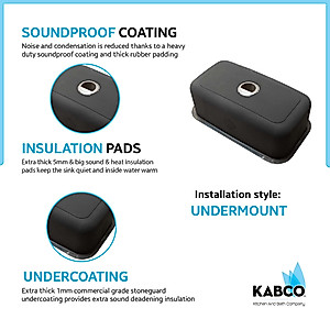 KABCO US607SSGR 30 Inch Stainless Steel Single Bowl Classic Kitchen Sink, Extra Thick 16 Gauge Undermount Rust, Sound and Heatproof Sink with Sink Strainer, Sink Grid and Rolling Up Grid