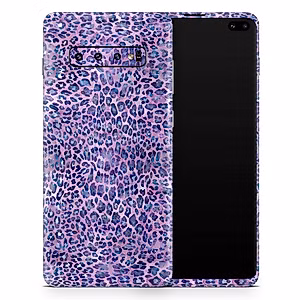 DesignSkinz Purple Watercolor Leopard Pattern Protective Vinyl Decal Wrap Skin Cover Compatible with The Samsung Galaxy S20 (Screen Trim & Back Glass Skin)