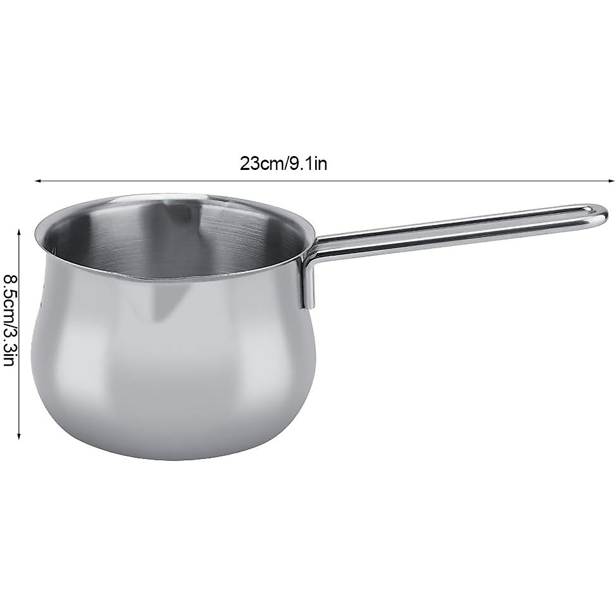 Haofy Stainless Steel Milk Pot, Butter Cheese Chocolate Melting Pot, Coffee Warming Pot with Dual Pour Spout, Small Saucepan, Kitchen Cooking Baking Pot for Melting Chocolate Butter