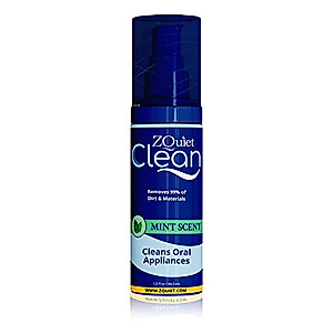 ZQuiet Clean Foaming Oral Device Cleaner (1.5oz. Bottle), Chlorine-Free, Cleans in 60 Seconds, Fresh Mint Scent, Travel-Size, TSA-compliant, 30-Day Supply