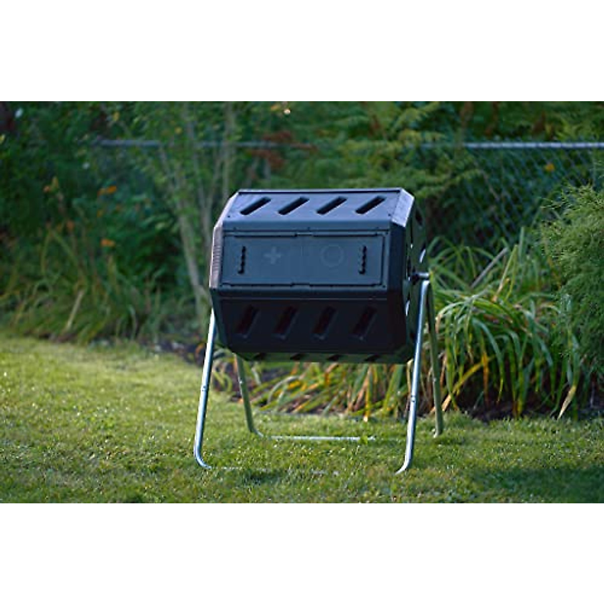 FCMP Outdoor IM4000 Dual Chamber Tumbling Composter (Black)