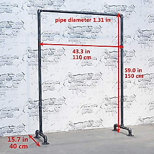 MBQQ Industrial Pipe Clothing Rack,Vintage Commercial Grade Pipe Clothes Racks,Rolling Rack for Hanging Clothes Retail Display,Heavy Duty Steampunk Iron Garment Racks