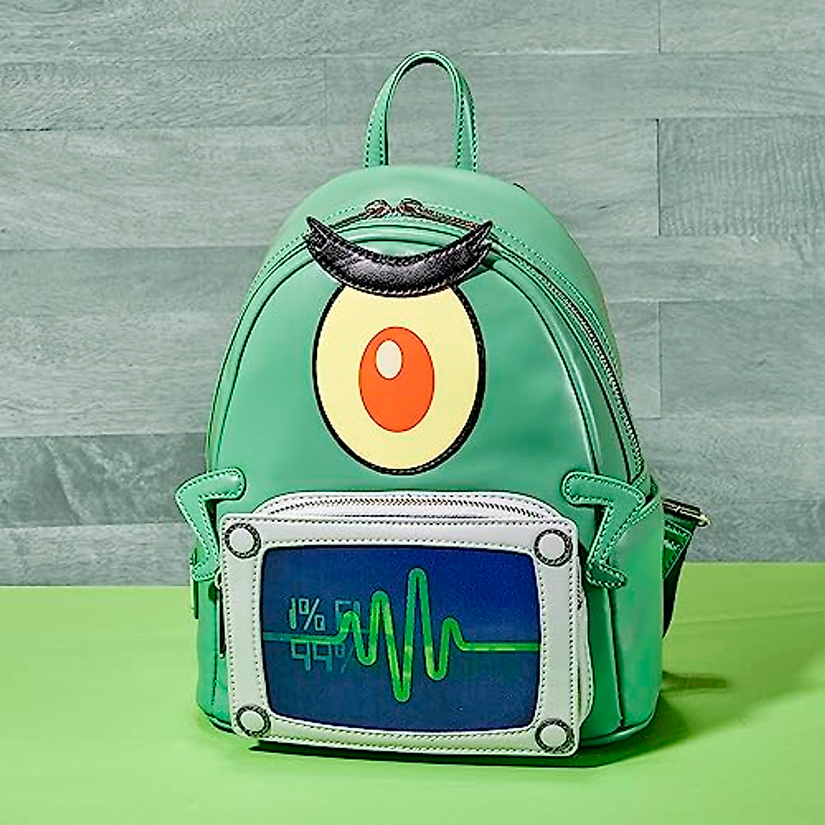 Loungefly Spongebob Squarepants: Plankton Lenticular Mini-Backpack, Amazon Exclusive