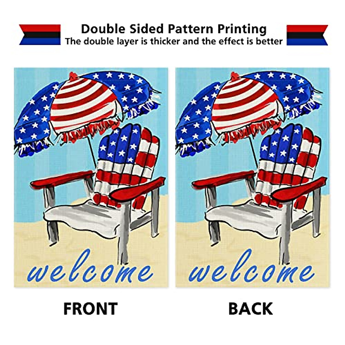 WORGATE Garden Flags for Independence Day, Small Yard Flag for Holiday Outdoor Decorations, Summer Yard Banners for Outside, Funny, Welcome, Double Sided,12 X 18 Inch (Welcome)