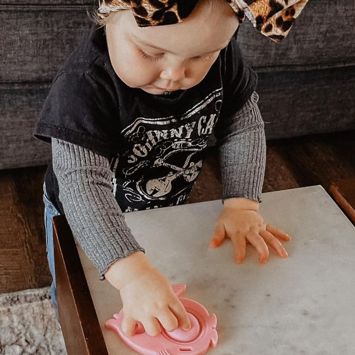 Eztotz Popz Baby Teether Toy - Made in The USA - Pop It Sensory Toys for 0-6 Months + - 100% Silicone Dimple Popper for Newborns and Infants - BPA Free