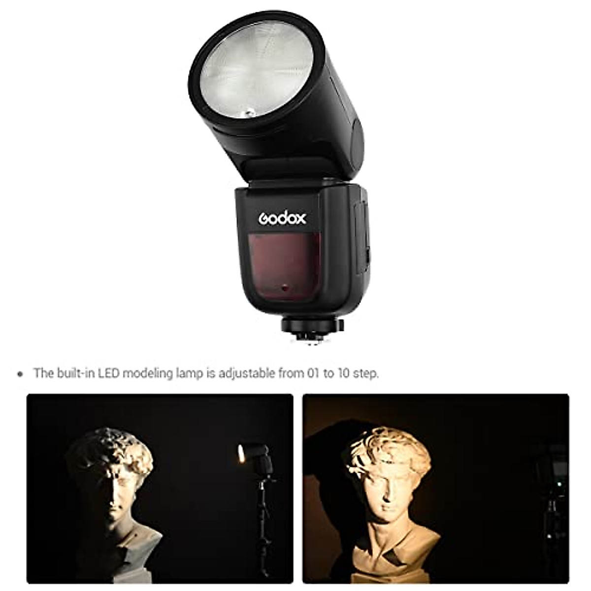Godox V1 V1-C Flash for Canon Camera TTL Flash Speedlight 1/8000 HSS, 480 Full Power Flashes, 1.5s Recycle Time, 76Ws 2600mAh Li-ion Battery Round Head Flash Godox Flash Speedlite for Canon Cameras