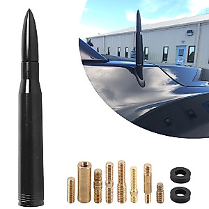 zipelo Short Antenna, 5.5 Inch Car Antenna Heavy Duty Replacement, Universal Car Accessories Exterior, Auto Radio AM/FM Reception Retractable Antenna Compatible with Most Trucks, Pickup, SUV