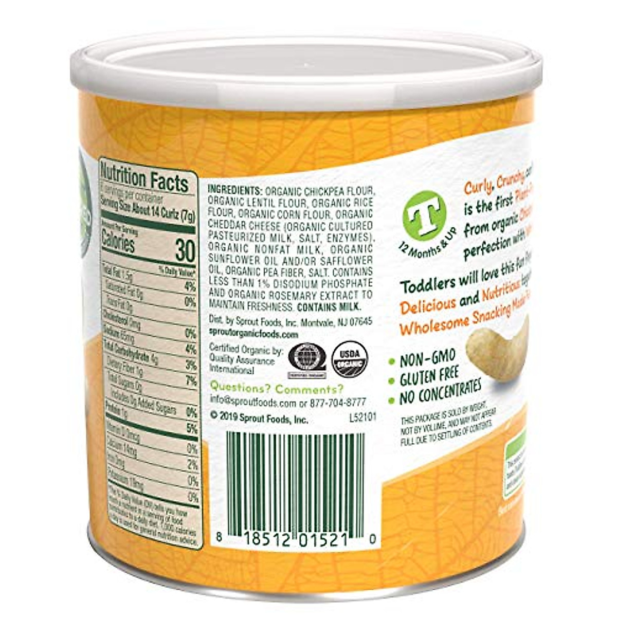 Sprout Curlz Baby Snacks 1.48 Ounce (Pack of 6)