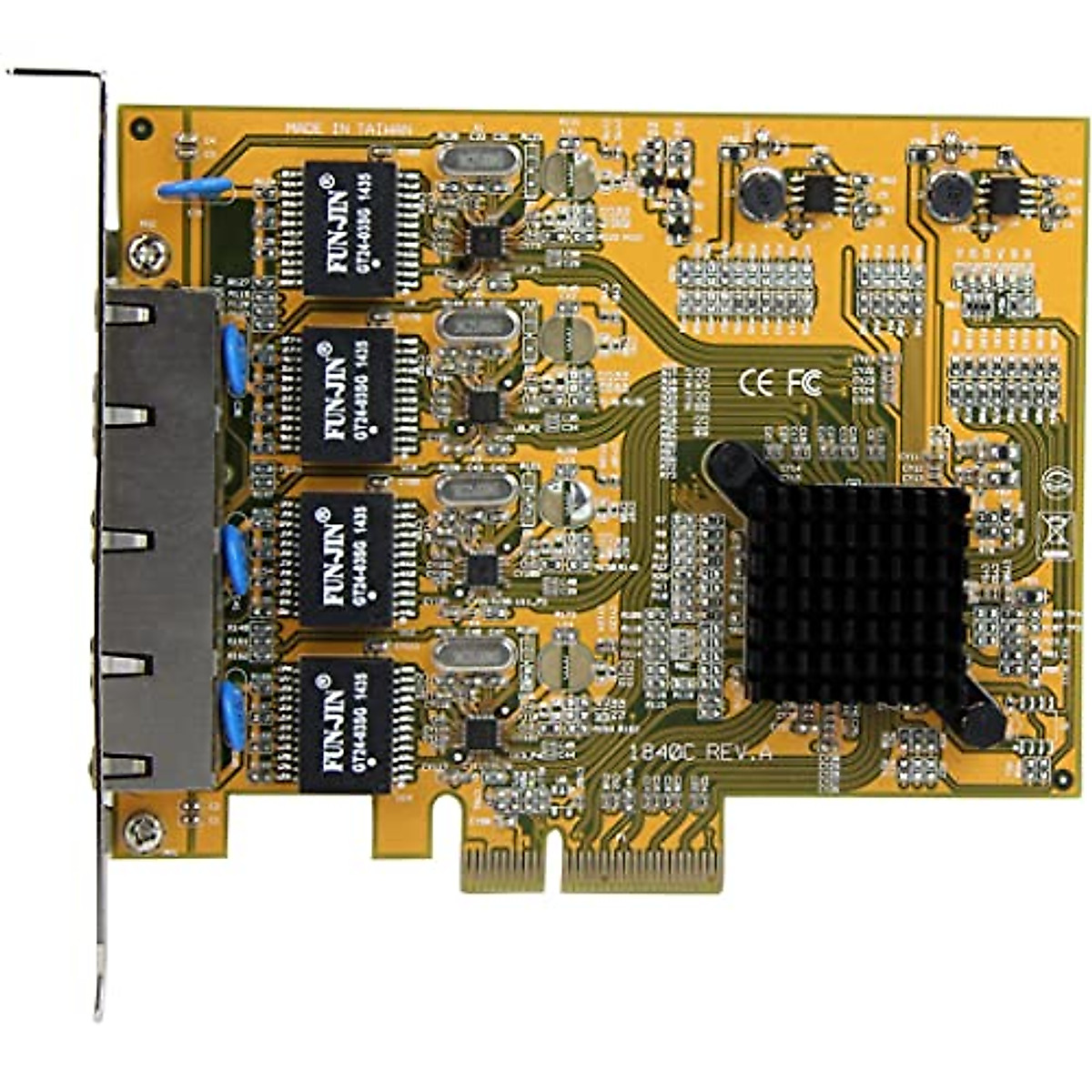 StarTech.com 4 Port PCIe Network Card - Standard Profile - RJ45 Port - Realtek RTL8111H Chipset - Ethernet Network Card - NIC Server Adapter Network Card , TAA (ST1000SPEX43)