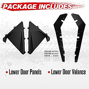 A & UTV PRO Lower Door Panel with Insert Kit for 2020 2021 2022 2023 Polaris RZR PRO XP, 2022 2023 RZR PRO R, Turbo R Accessories, Door Valance Trim,Closeoff Inserts,Replace OEM # 2883765, Mud Guard