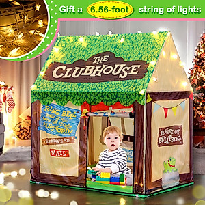 GeeSound Kids Play Tent for Boys and Girls Kids Tent with Star Lights Kids Playhouse Indoor and Outdoor Use Toys for Babies and Toddlers Easy to Assemble (Green)