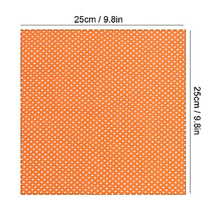 14Pcs Cotton Craft Fabric, Quilting Patchwork Fat Quarter Bundles Quilt Sewing Orange Floral Fabrics for Craft DIY, 25x25cm