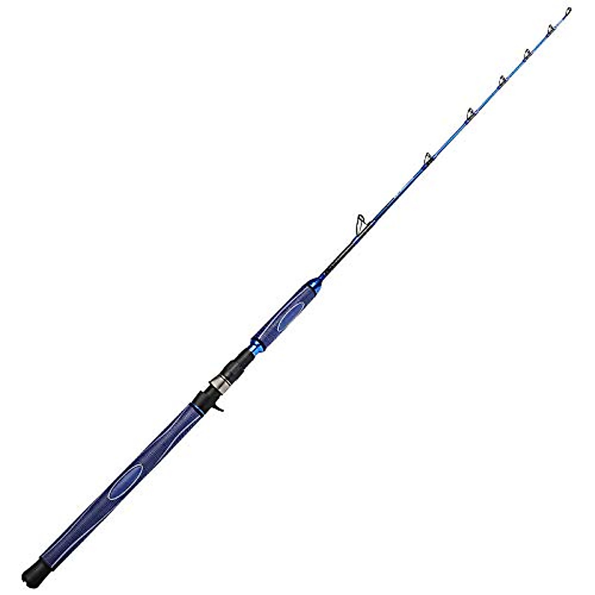 Fiblink 1-Piece Jigging Spinning & Casting Rod Deep Sea Speed Fishing Rod Saltwater Jig Pole with SuperPolymer Handle (30-50lb/50-80lb, 5-Feet 6-Inch) (Blue-Casting 30-50lb)