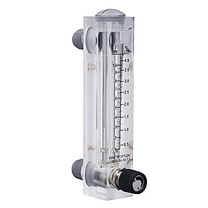 0.1-1GPM Liquid Flowmeter Adjustable Panel Mount Type Acrylic Transparent Water Flow Meter 1/4in Thread for Flow Rate of Liquid Medium