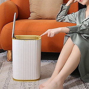 Tyenaza Automatic Trash Can,15L Waterproof Touchless Automatic Motion Sensor Trash Can, Slim Smart Trash Can, Rechargeable with Lids for Home Bedroom Office