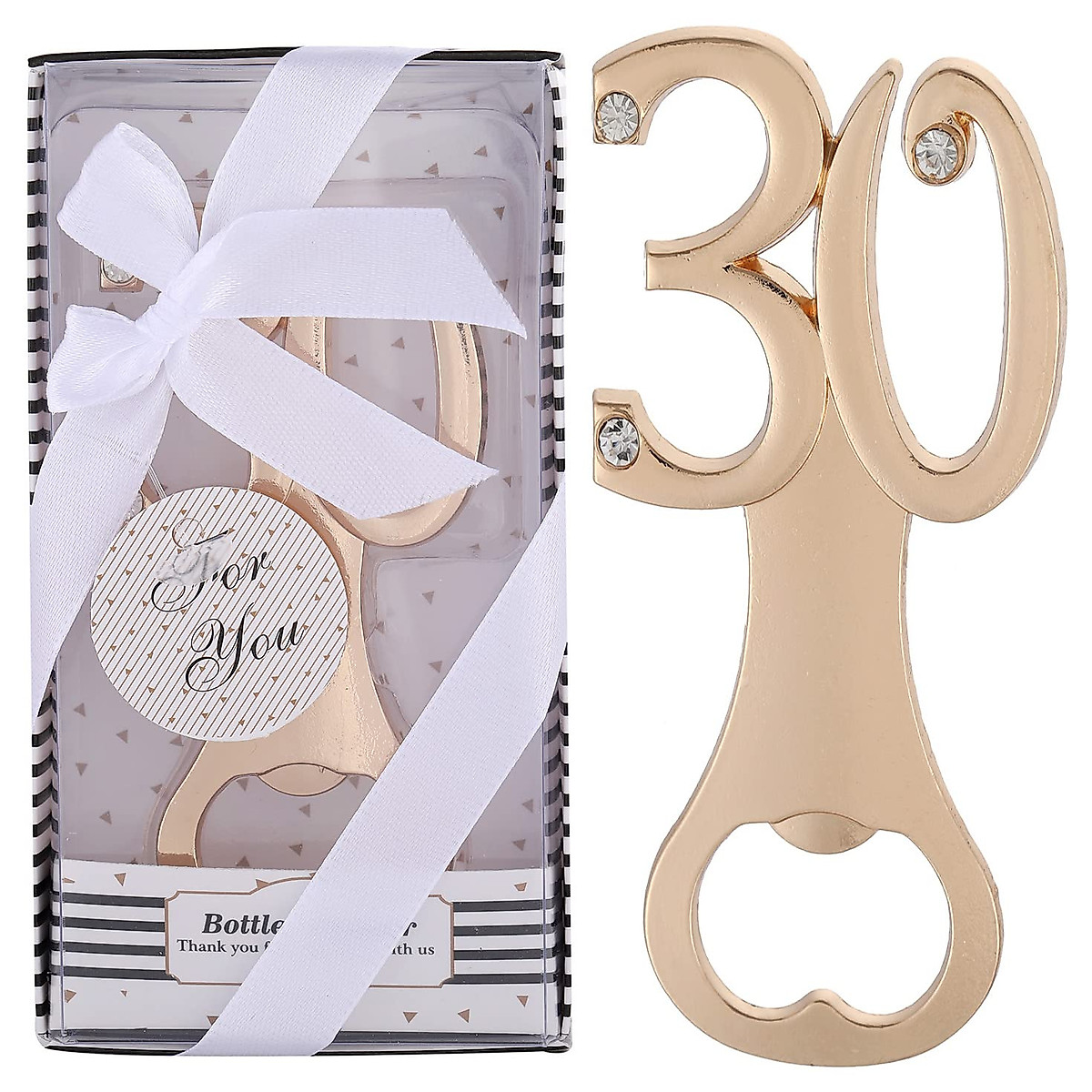 DAJAMAI 12 Packs Creative Bottle Openers for 30th Birthday Party Favors or 30th Wedding Anniversary Party Gifts 30th Birthday Party Gifts Souvenirs Decorations for Guests(30th)