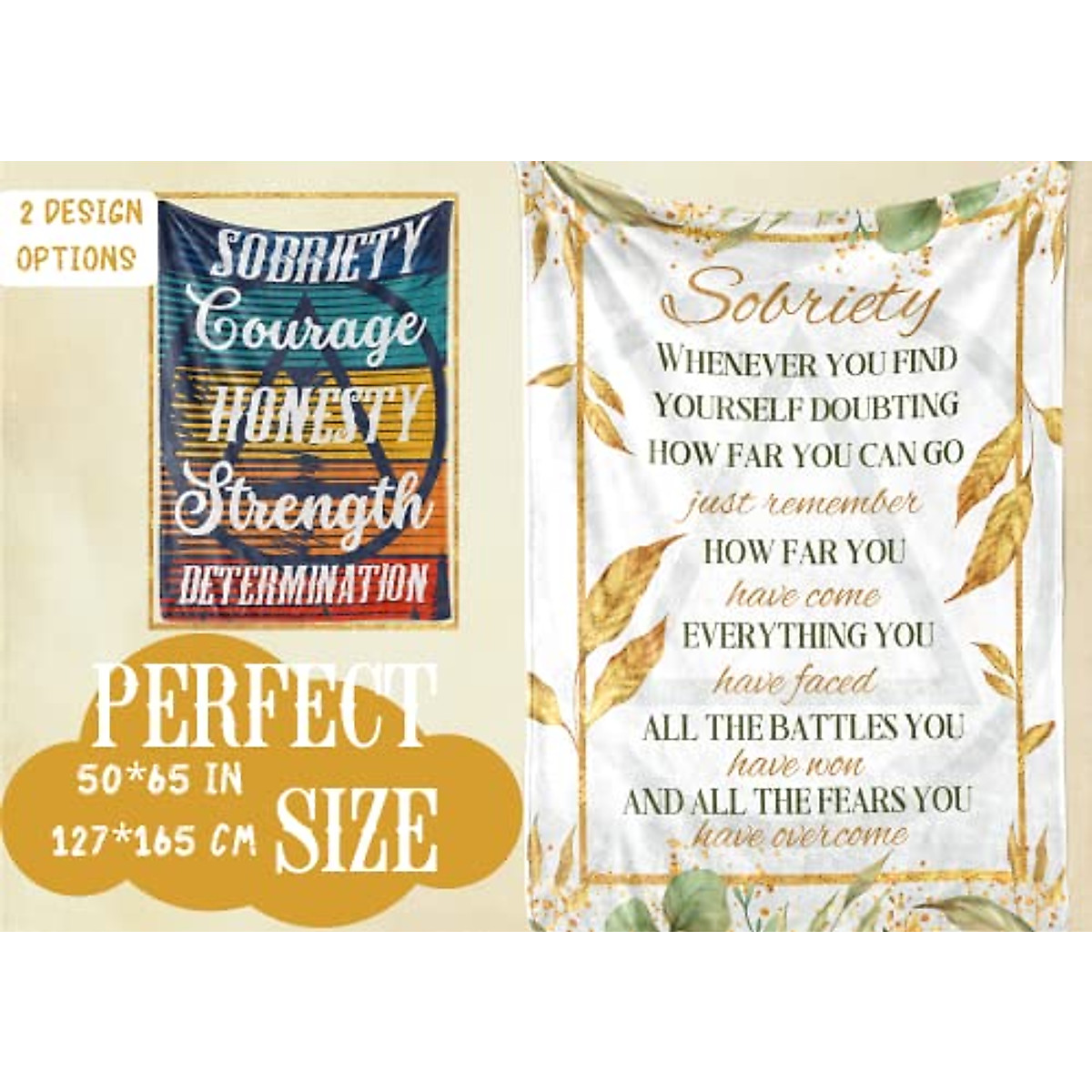 InnoBeta Sobriety Gifts for Women, AA Gifts Sobriety for Women - Whenever You Find Yourself Doubting, Sobriety Blanket, Sober Gifts for Women, Friends, Flannel Throw Blanket - 50"x 65"