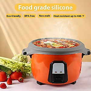 XOUDOOH Silicone Slow Cooker Liners for Crockpot & Hamilton Beach 8QT, Reusable/BPA Free/Leakproof/Slow Cooker Accessories Cooking Liner for 7/8 Quart Slow Cooker(Red/Grey)