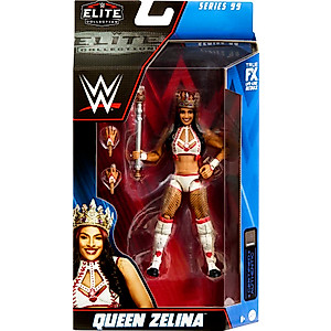Mattel WWE Elite Collection Action Figure & Accessories, Series #99 Queen Zelina 6-inch Collectible with 25 Articulation Points & Swappable Hands