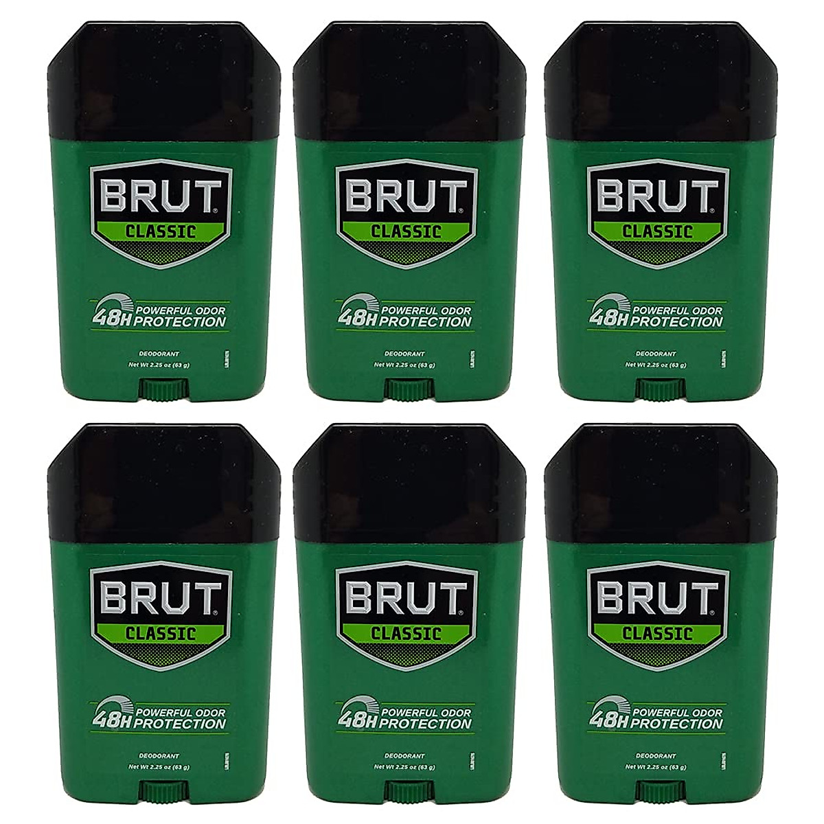 Brut Deodorant Original Fragrance 2.25 Oz /63 G (Pack of 6)