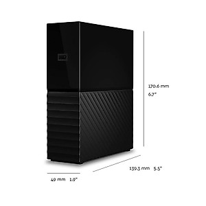 WD 6TB My Book Desktop External Hard Drive, USB 3.0 - WDBBGB0060HBK-NESN (Renewed)