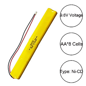 NEAFAZA BBAT0043A Ni-Cd 9.6V 900mAh Emergency Light Lighting Fixture Battery Compatible with ELBB003 ELB-B003 ELB-B004 ELBB004 OSI OSA228 DANTONA CUSTOM-306-U BBAT0044A BAA-96 (1 Pack)