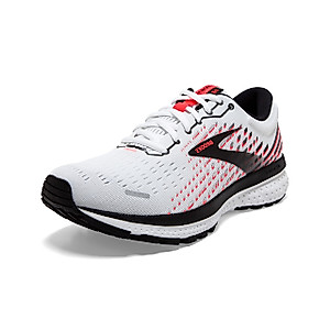 Brooks Women's Ghost 13 Running Shoe - White/Pink/Black - 11.5 Medium