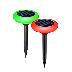 Colorful Changing Solar Pathway Lights, Outdoor Landscape Decorative Lighting Weatherproof, Solar Powered Colorful Lights with Multiple Colors, Auto On/Off, For Garden, Pools, Yard, Driveway, 2 Pack
