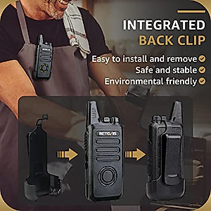 Retevis RT22S 2 Way Radios Rechargeable,Long Range Walkie Talkies with Earpiece and Mic Set,Channel Display,Signal Prompt,Handsfree Portable Two-Way Radio(6 Pack) with 6 Way Multi Gang Charger