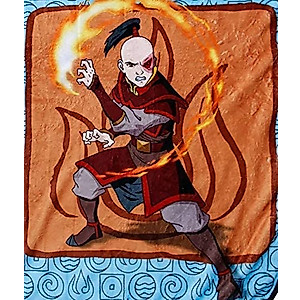 Avatar: The Last Airbender Throw Blanket Aang Zuko Katara Toph Elements Plush Throw Blanket | Cozy Sherpa Blanket | Super Soft Lightweight Fleece Blanket | Geeky Home Decor | 45 x 60 Inches